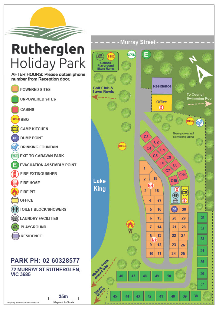 Park Map - Rutherglen Holiday Park